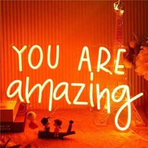 Urban Outfitters | Wall Decor | You Are Amazing Bright Orange Neon Led ...
